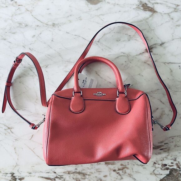 Coach | Bags | Coach Mini Bennett Coral Crossgrain Satchel Crossbody ...